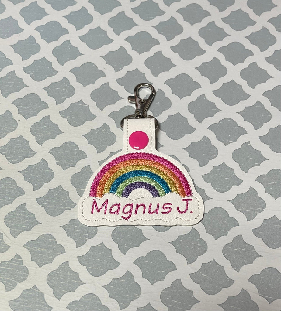 Personalized Name Rainbow Bag Tag, Rainbow Keychain, Bright and Pastel ...